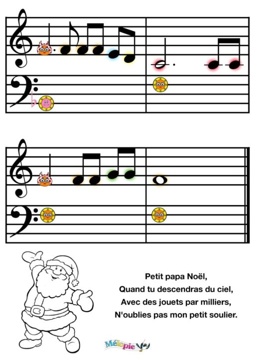 Petit Papa Noël, partition, activité, conte musical, chanson | MÉLOPIE